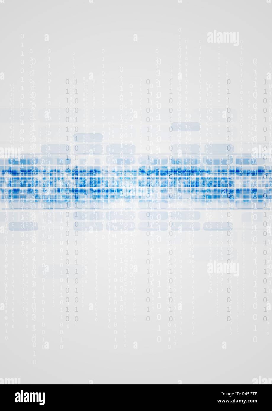 Blue technical elements on grey background Stock Photo - Alamy