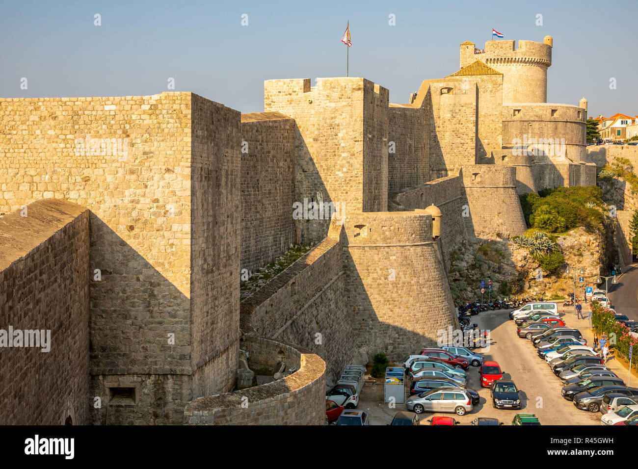 Dubrovnik, Croatia - 20.10.2018: Minceta Tower and Dubrovnik medieval ... Dubrovnik, Croatia - 20.10.2018: Minceta Tower and Dubrovnik medieval ...