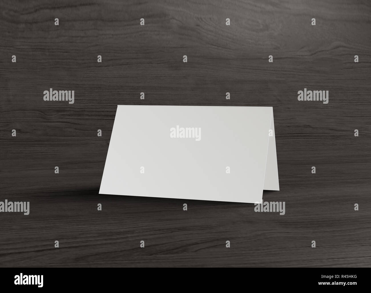 seating card display left wood table Stock Photo - Alamy