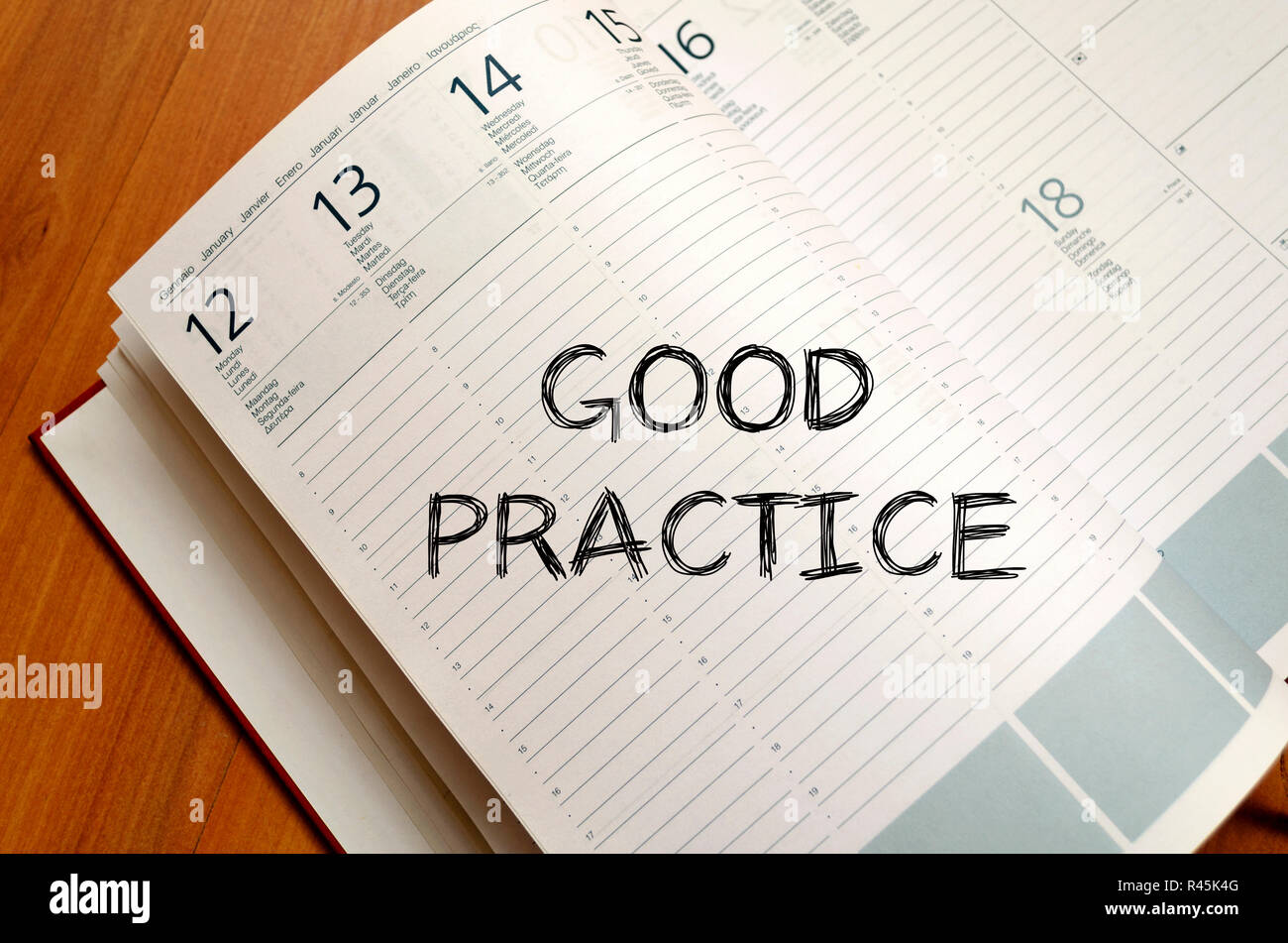 Good practice write on notebook Stock Photo - Alamy