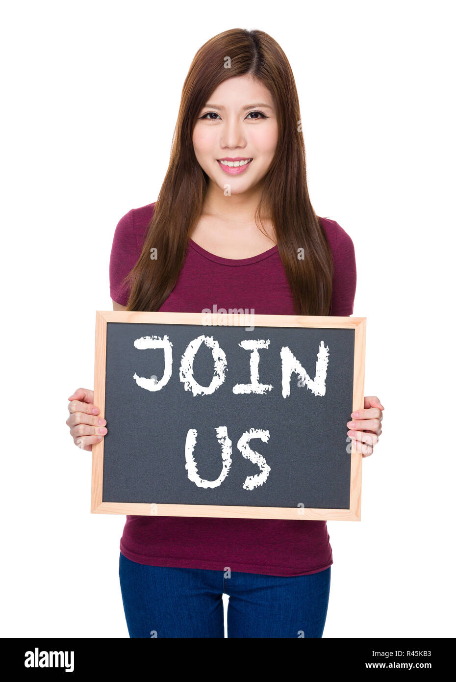 Woman Hold With Blackboard Showing Phrase Join Us Stock Photo Alamy woman-hold-with-blackboard-showing-phrase-join-us-stock-photo-alamy