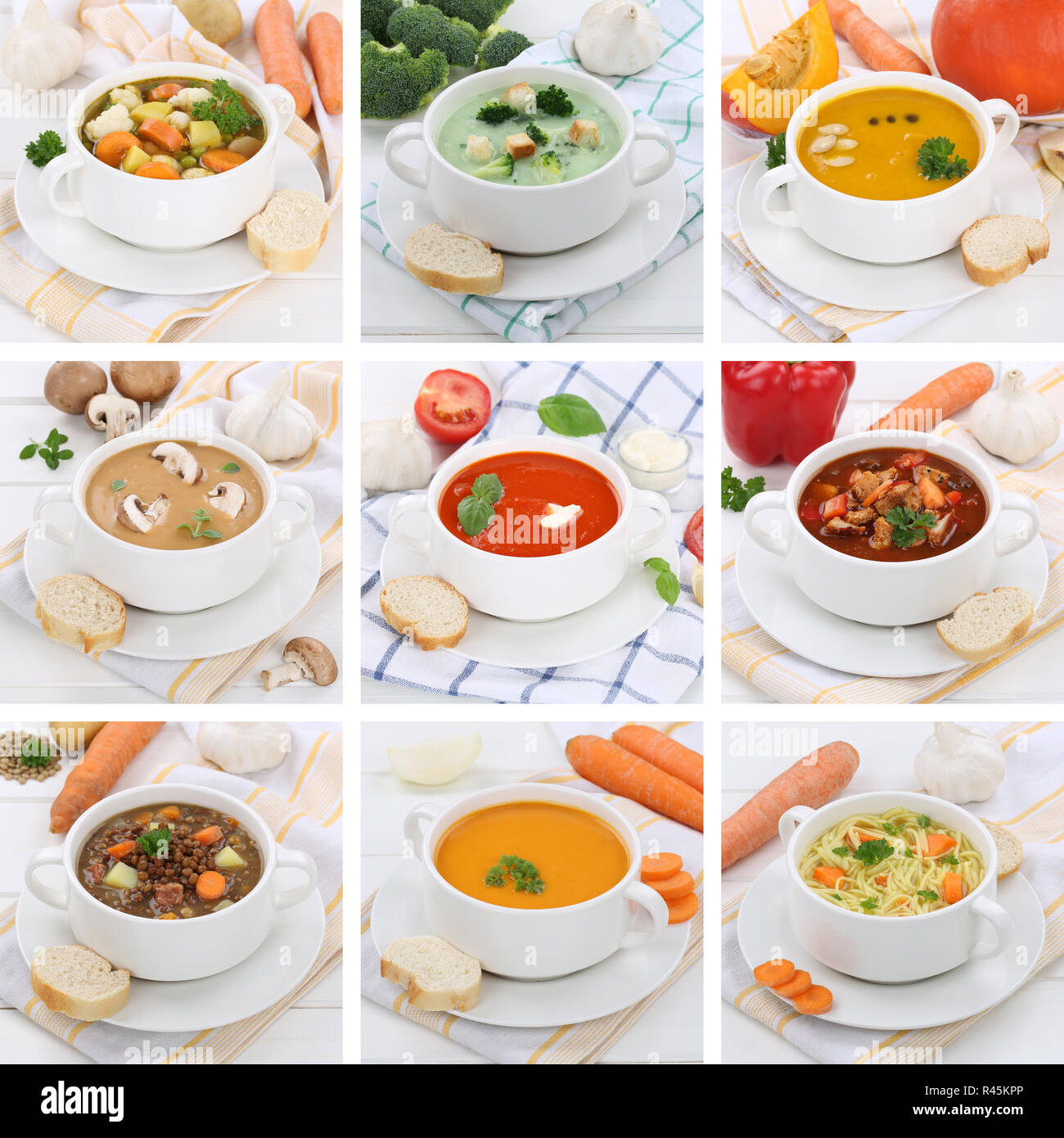 collage soup soups tomato soup vegetable vegetable soup with baguette ...