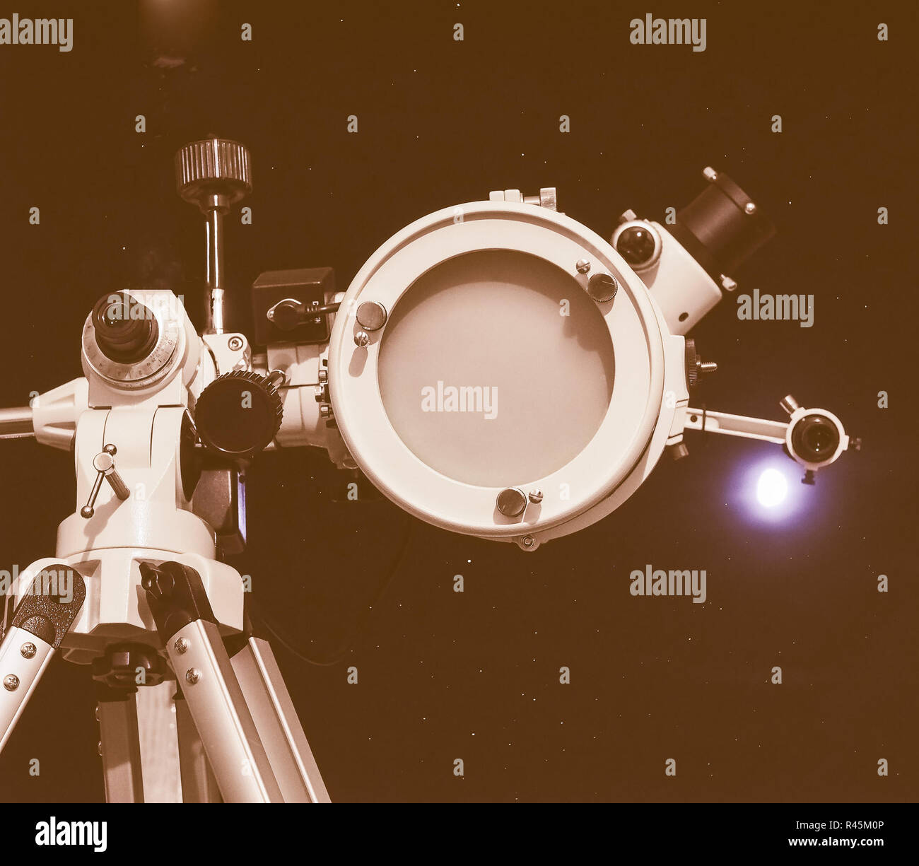 Retro looking Astronomical telescope Stock Photo - Alamy