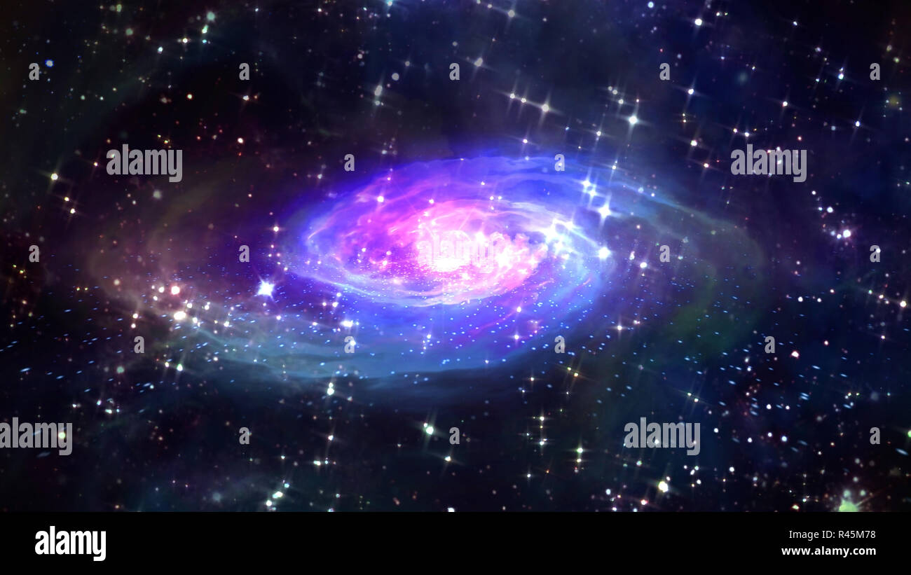 space blue galaxy in the space Stock Photo - Alamy