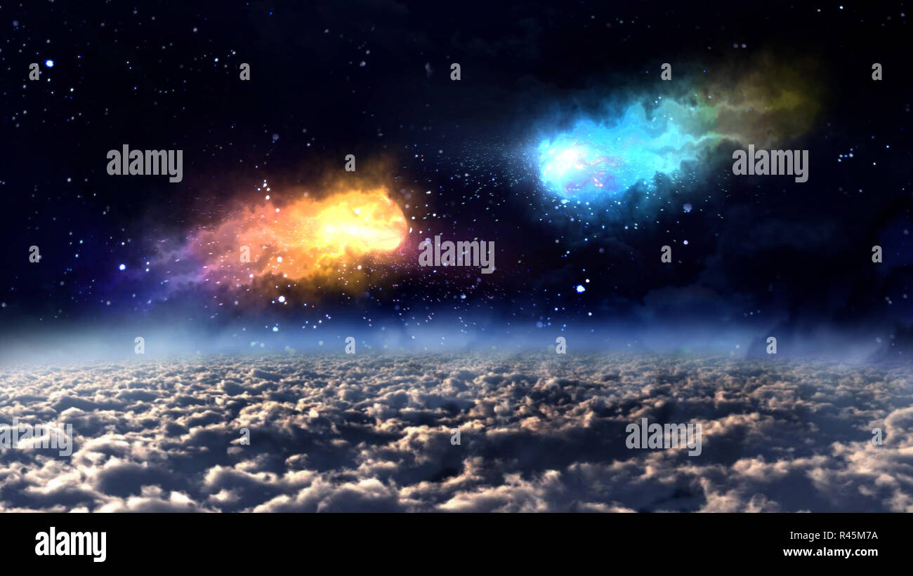 space orbit meteor air bursts crash Stock Photo - Alamy