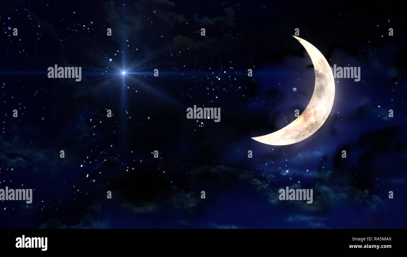 moon with blue lens flare Stock Photo - Alamy