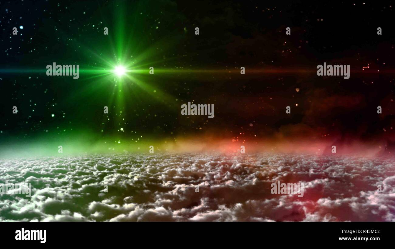 space glow green color star lens flare Stock Photo - Alamy