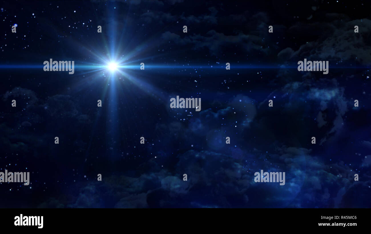 starry night blue star cross planet Stock Photo - Alamy