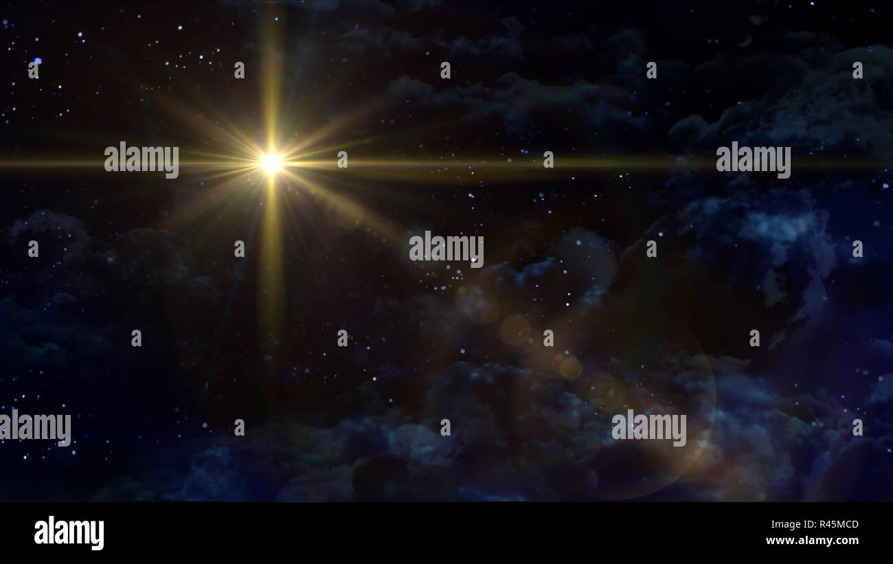 starry night star cross planet Stock Photo - Alamy