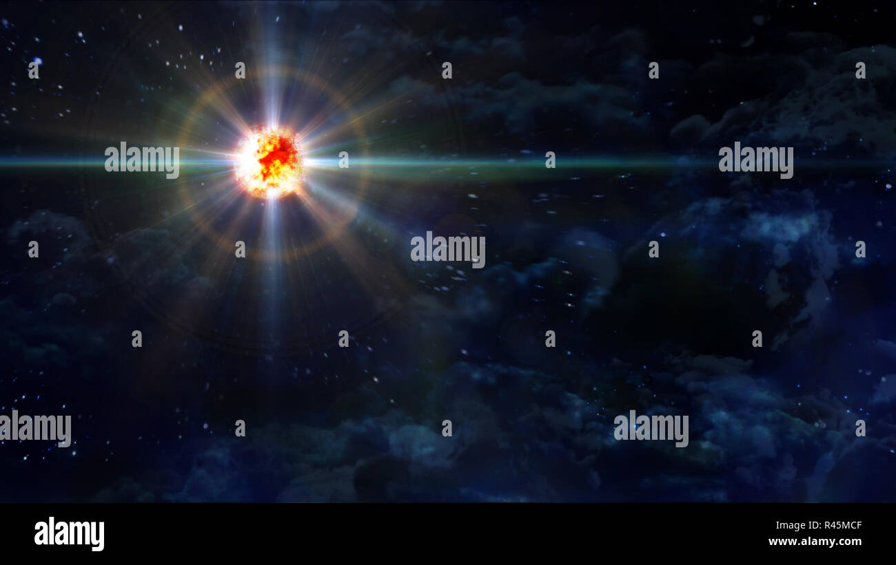 starry night star planet explosion Stock Photo - Alamy
