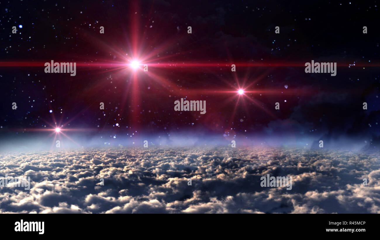 three ufo at space night Stock Photo - Alamy