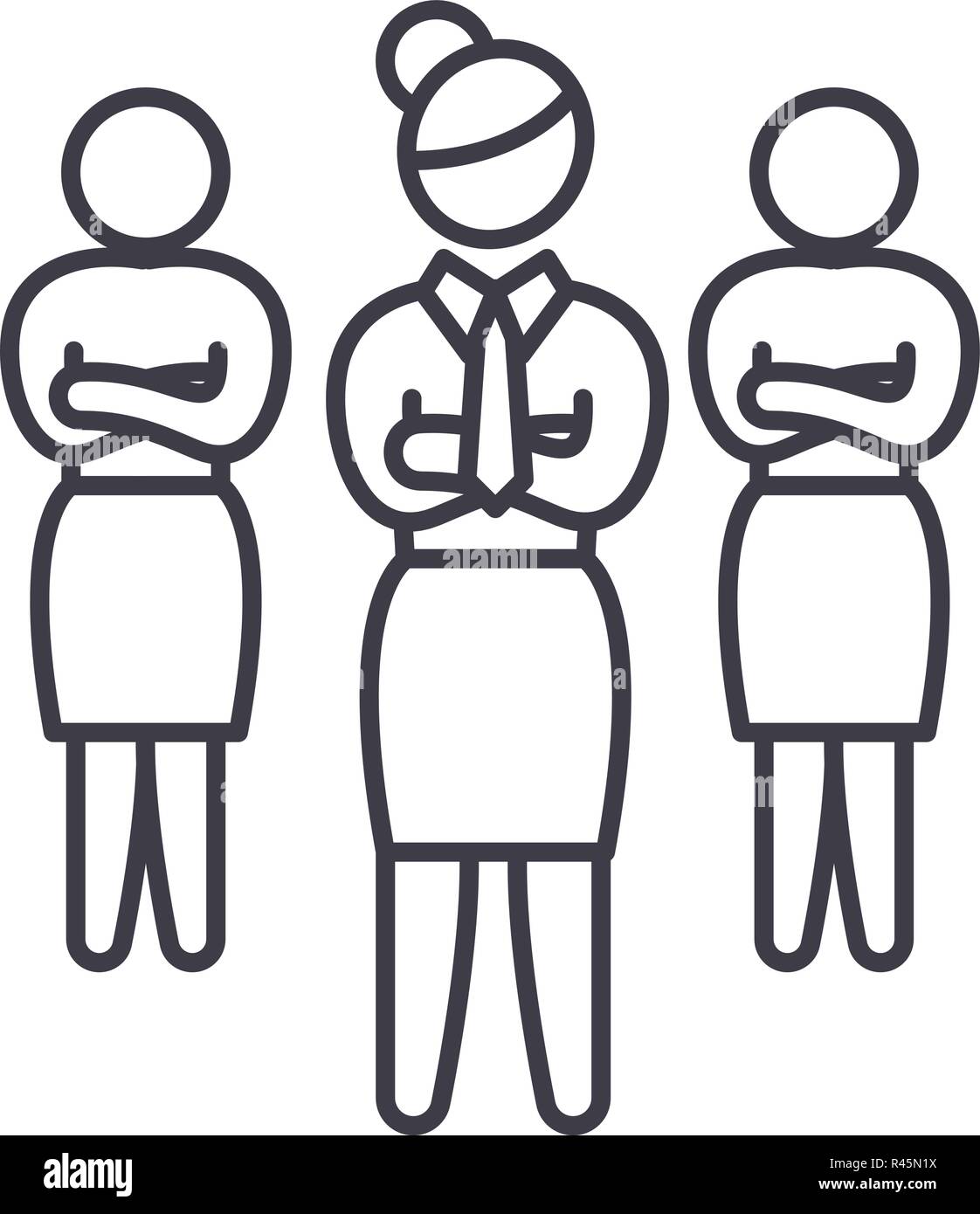 Women in business line icon concept. Women in business vector linear ...
