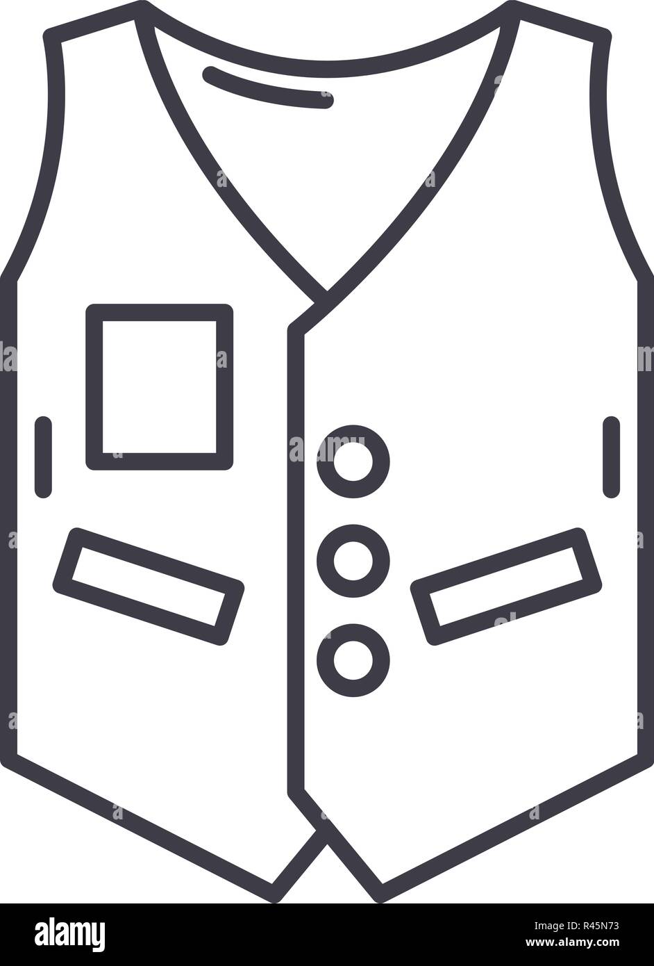 Work vest line icon concept. Work vest vector linear illustration ...