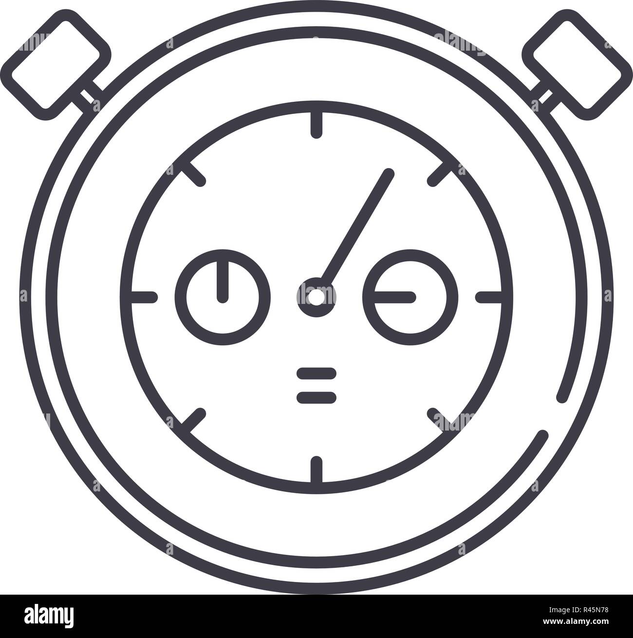 Working date line icon concept. Working date vector linear illustration ...