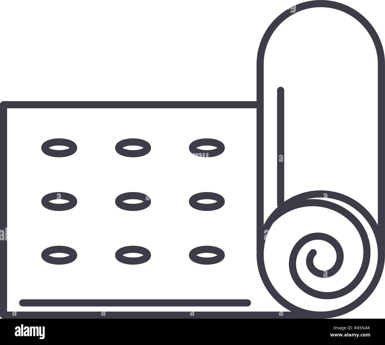 Yoga mat line icon concept. Yoga mat vector linear illustration, symbol ...