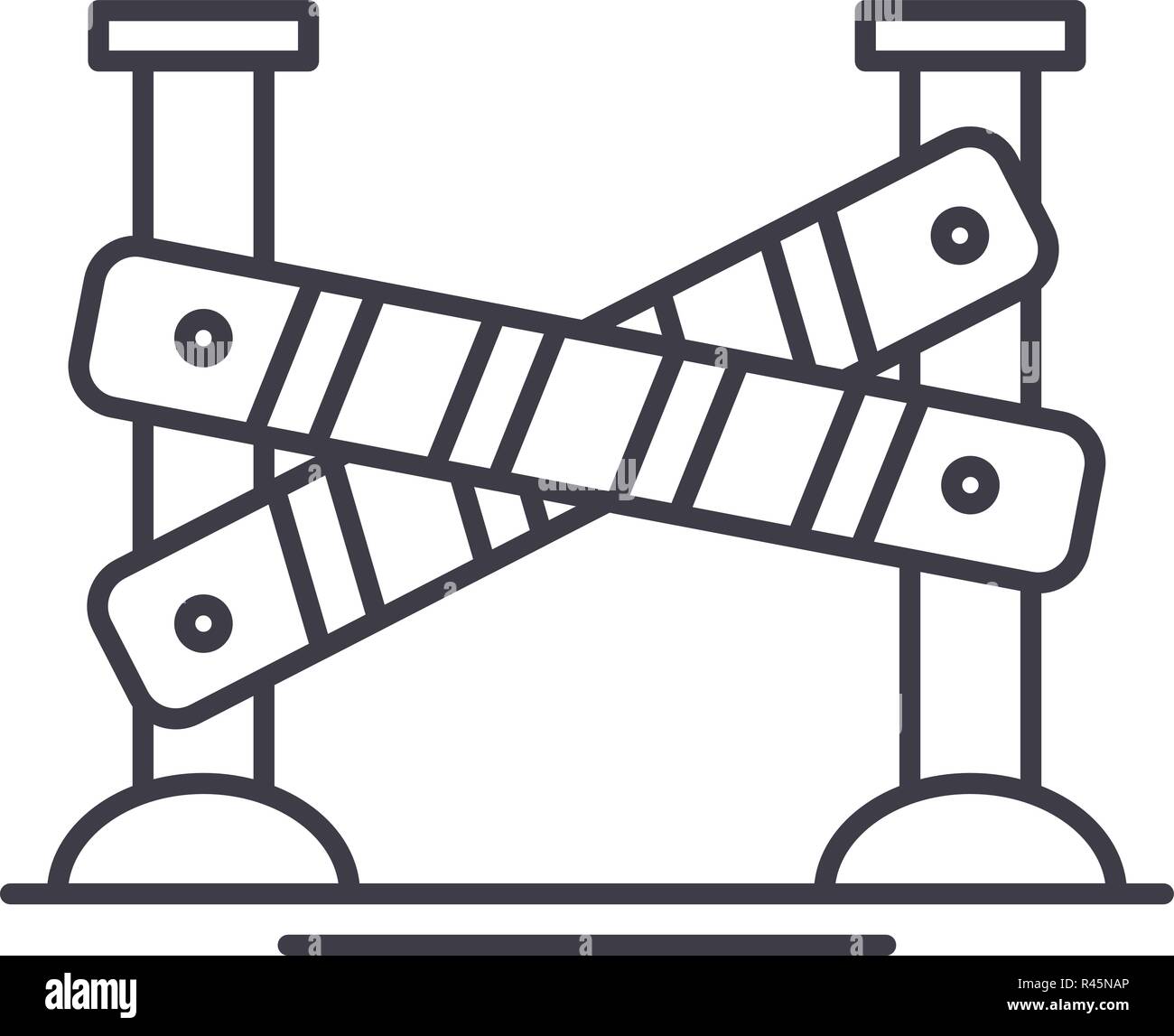Construction is underway line icon concept. Construction is underway ...