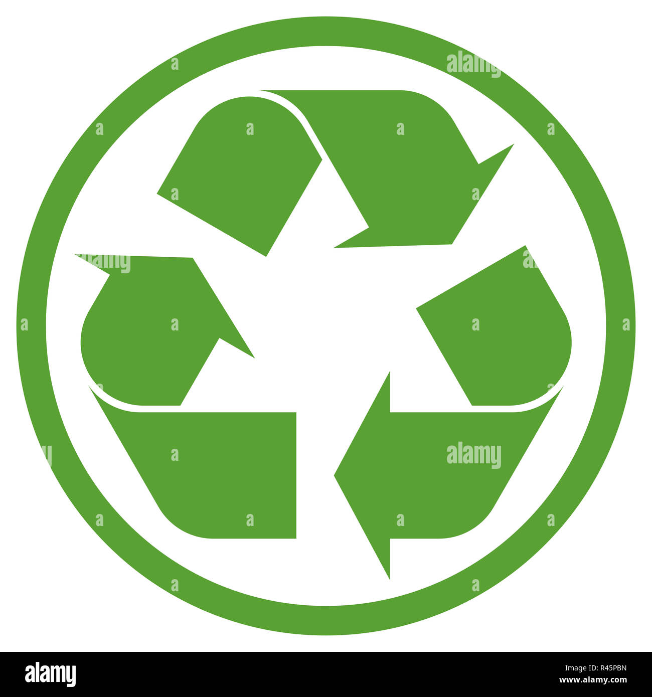 green recycling sign in circle Stock Photo - Alamy