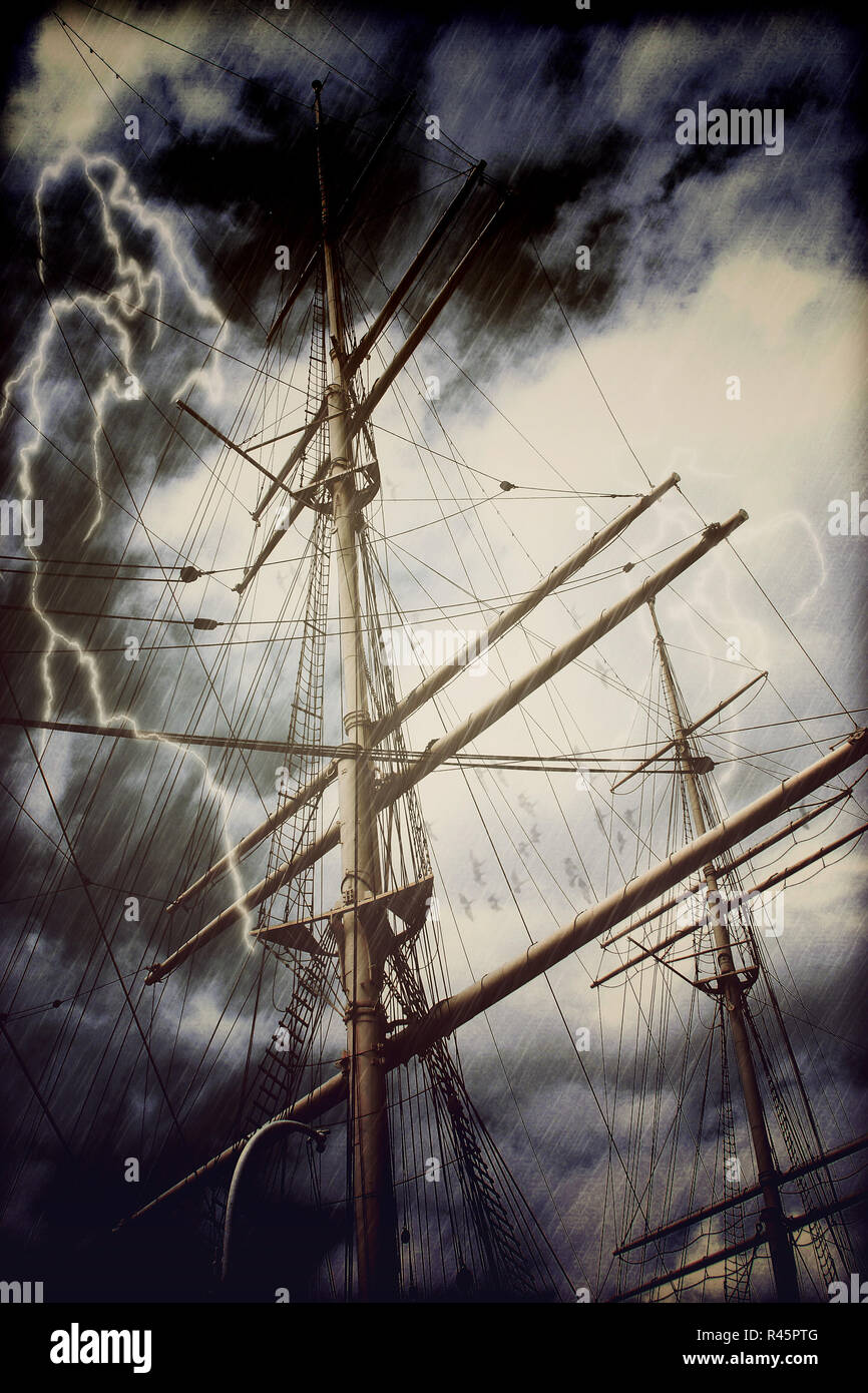 Sailing ship in storm hi-res stock photography and images - Alamy