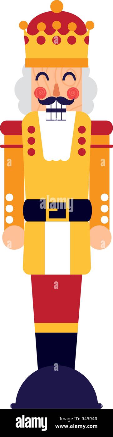 Christmas nutcracker icon over white background, colorful design ...