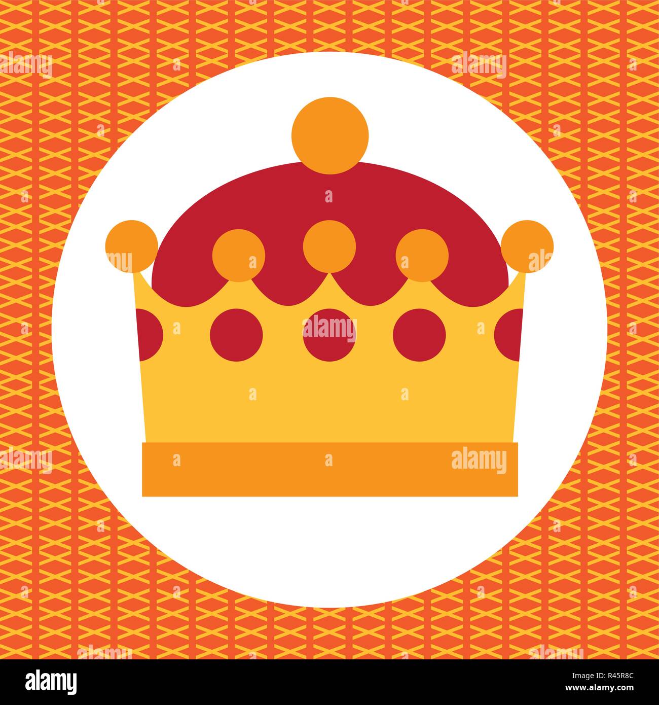 crown icon over orange background, vector illustration Stock Vector ...