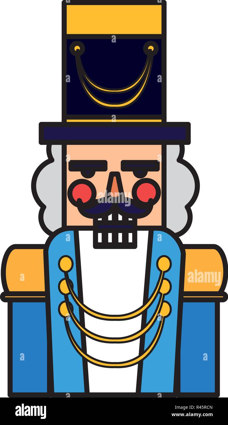 Christmas nutcracker icon over white background, colorful design ...