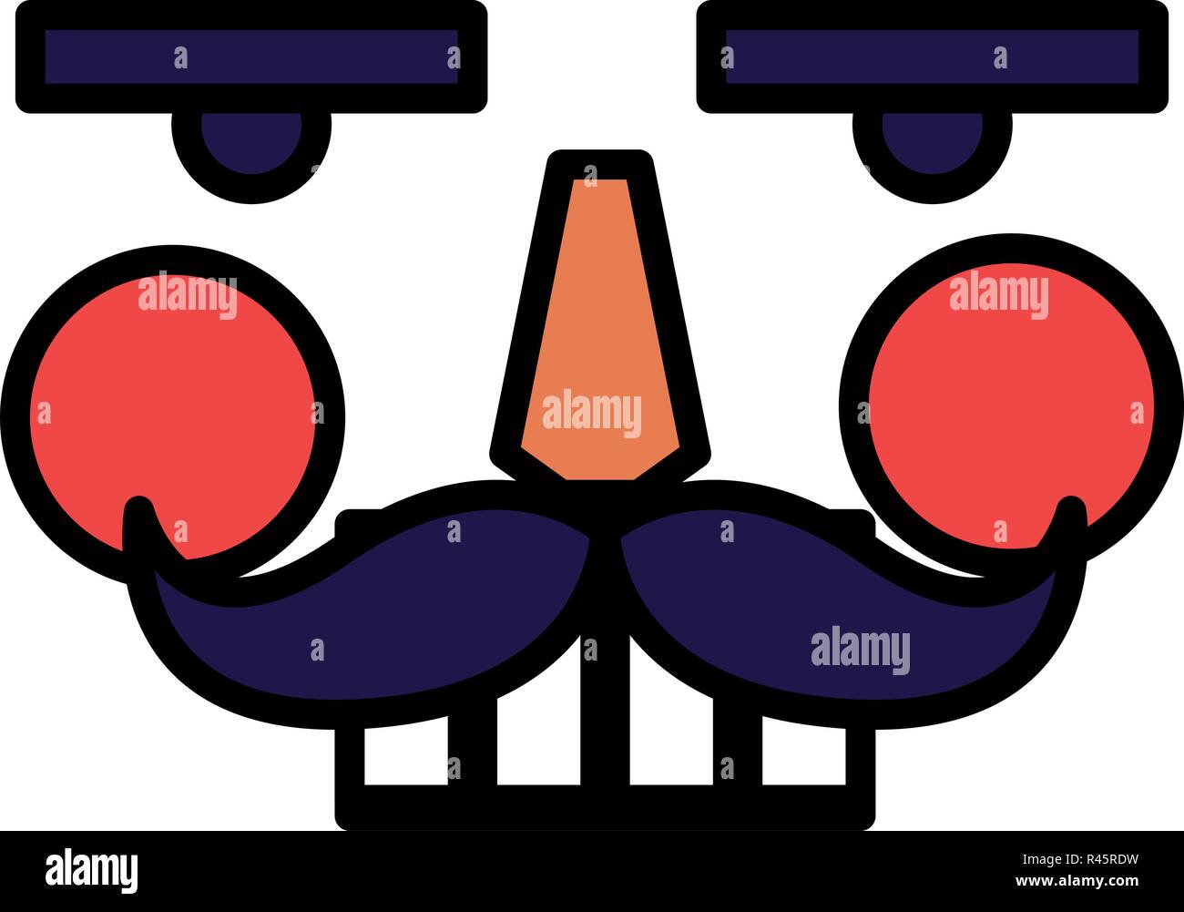 Face of nutcracker with mustache over white background, vector ...