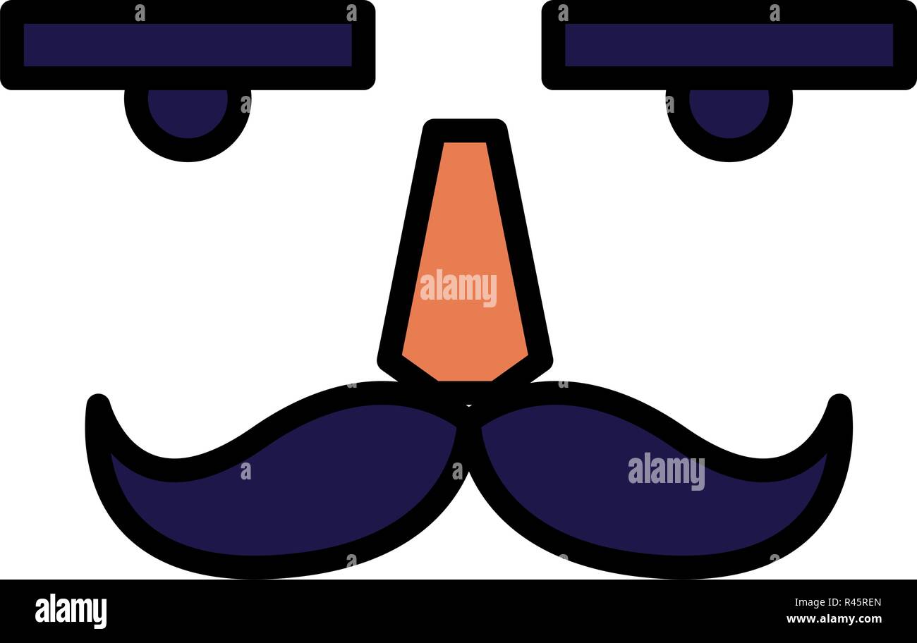 Face of nutcracker with mustache over white background, vector ...