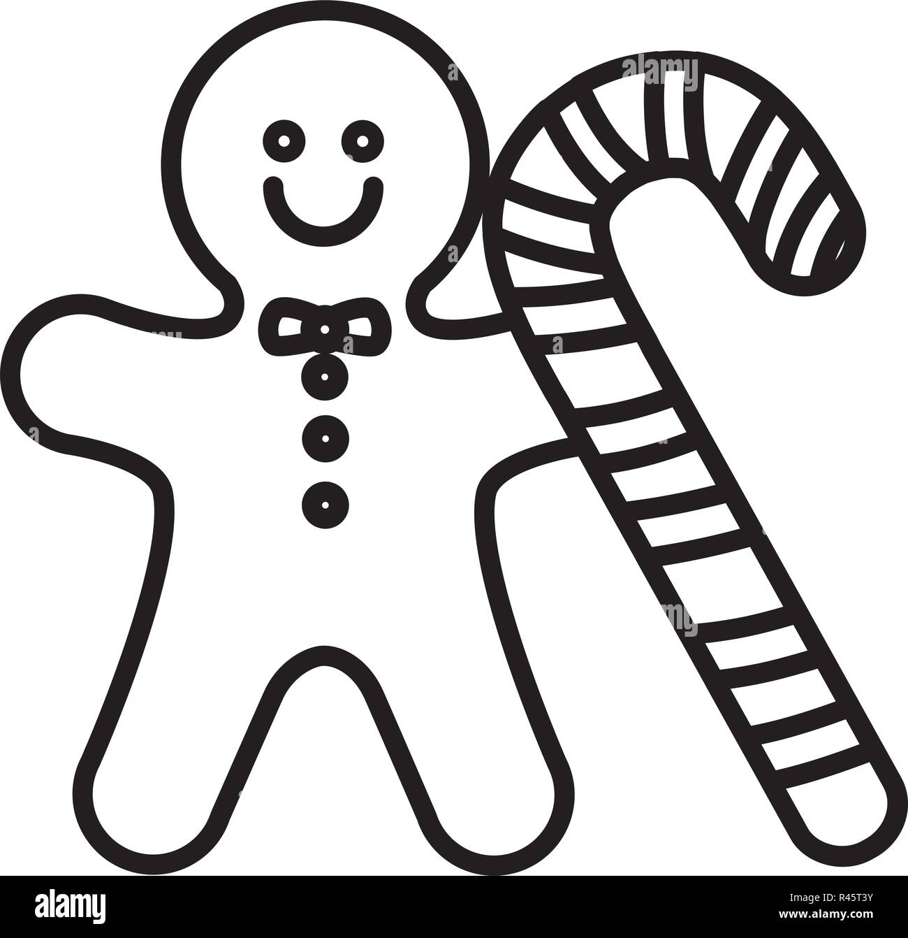 Gingerbread Man Clipart Black And White