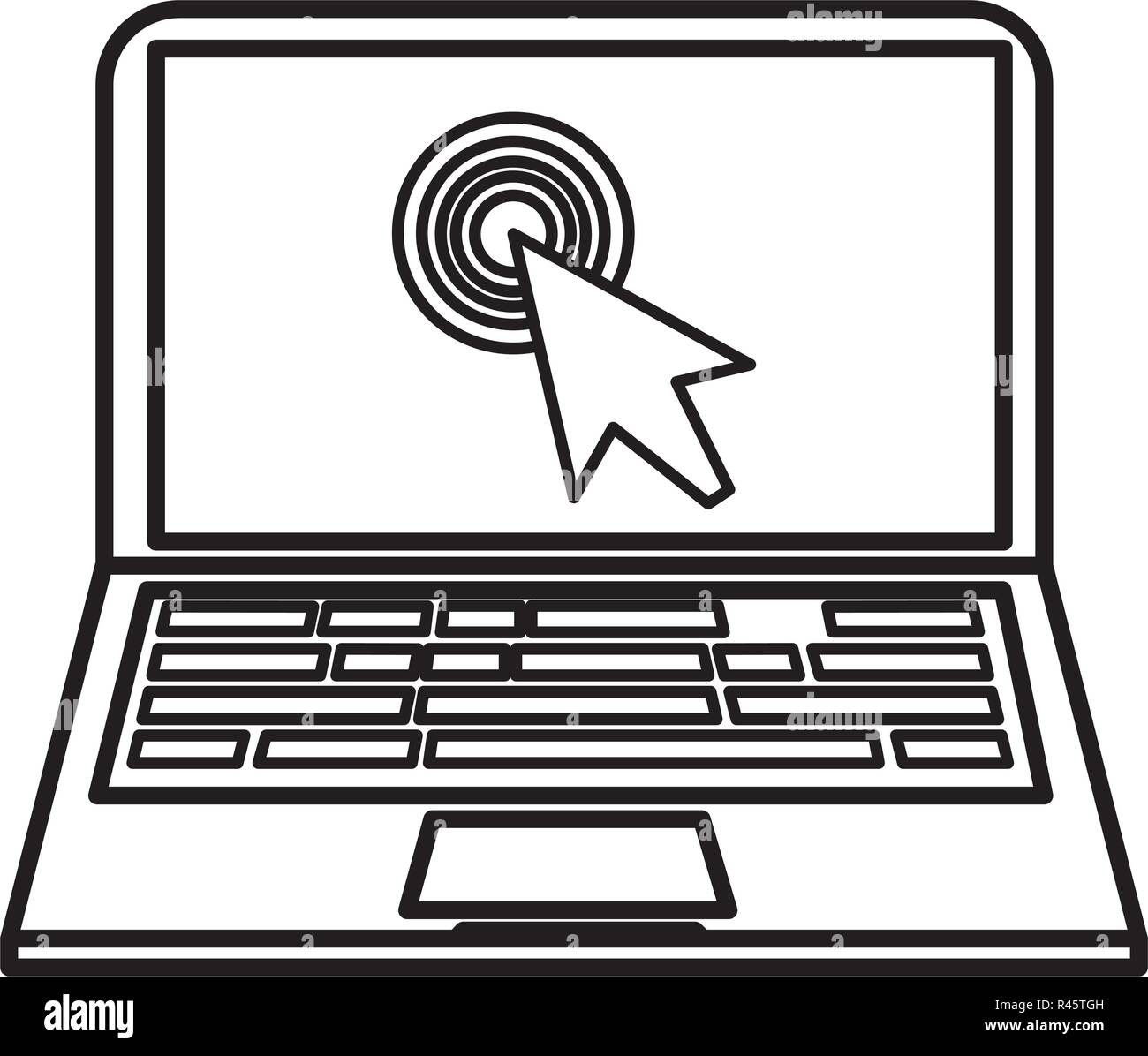 laptop with arrow mouse vector illustration design Stock Vector Image ...