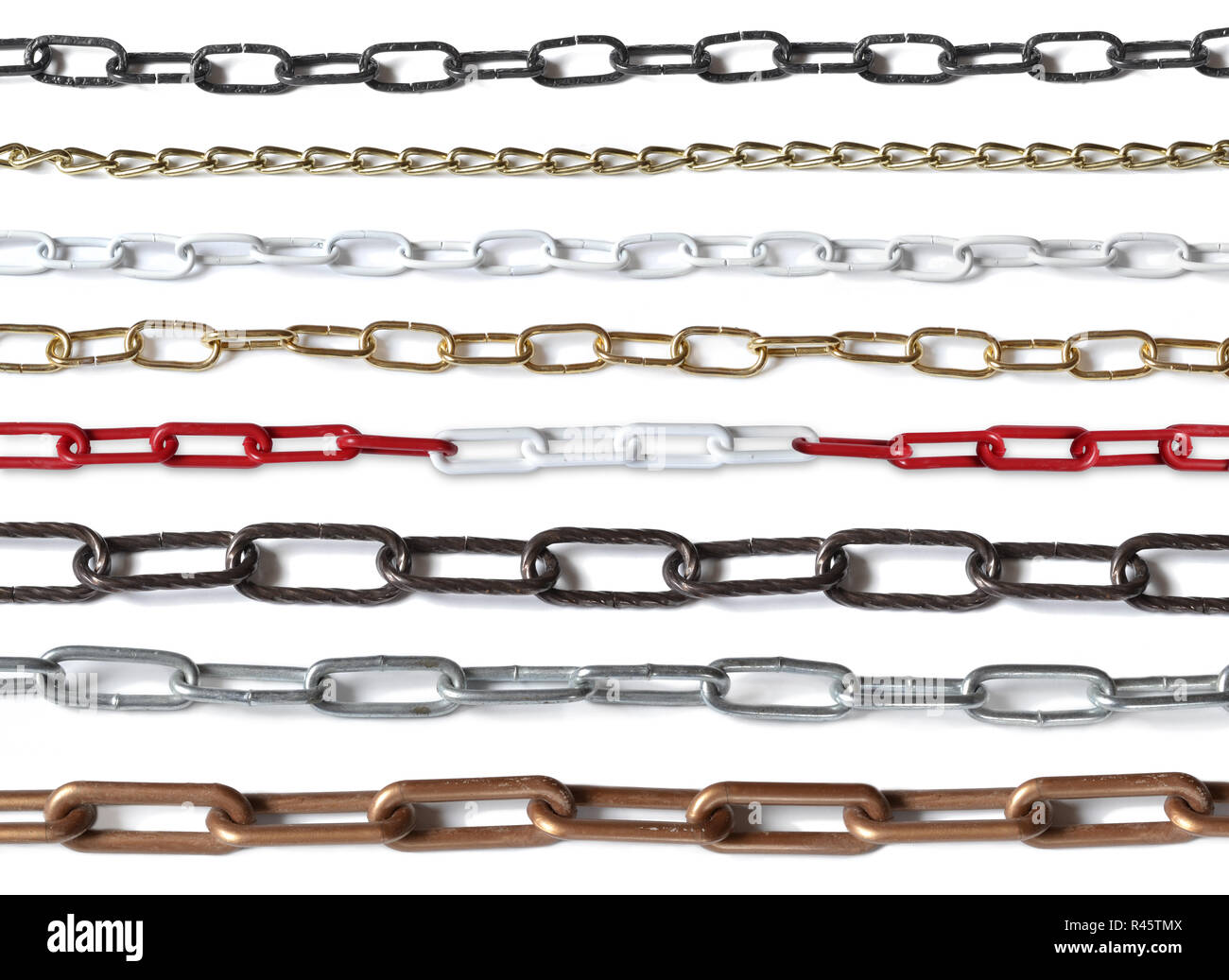 many isolated chains outline to the free design Stock Photo - Alamy