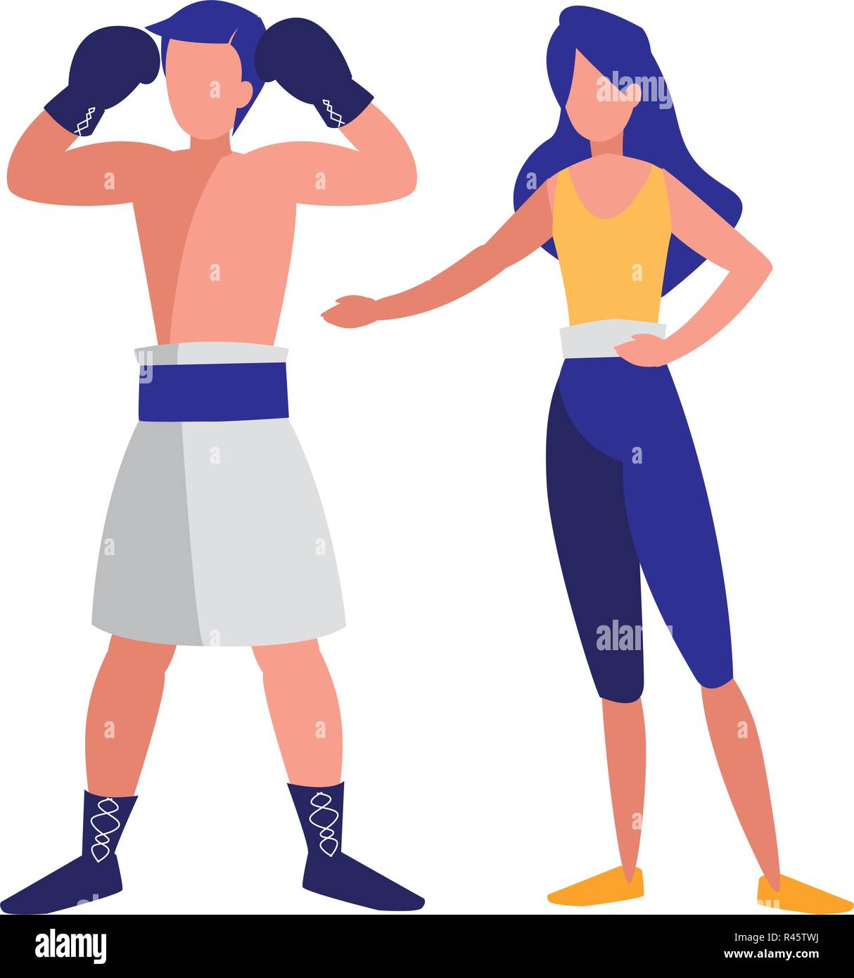 Female boxing champion Stock Vector Images - Alamy