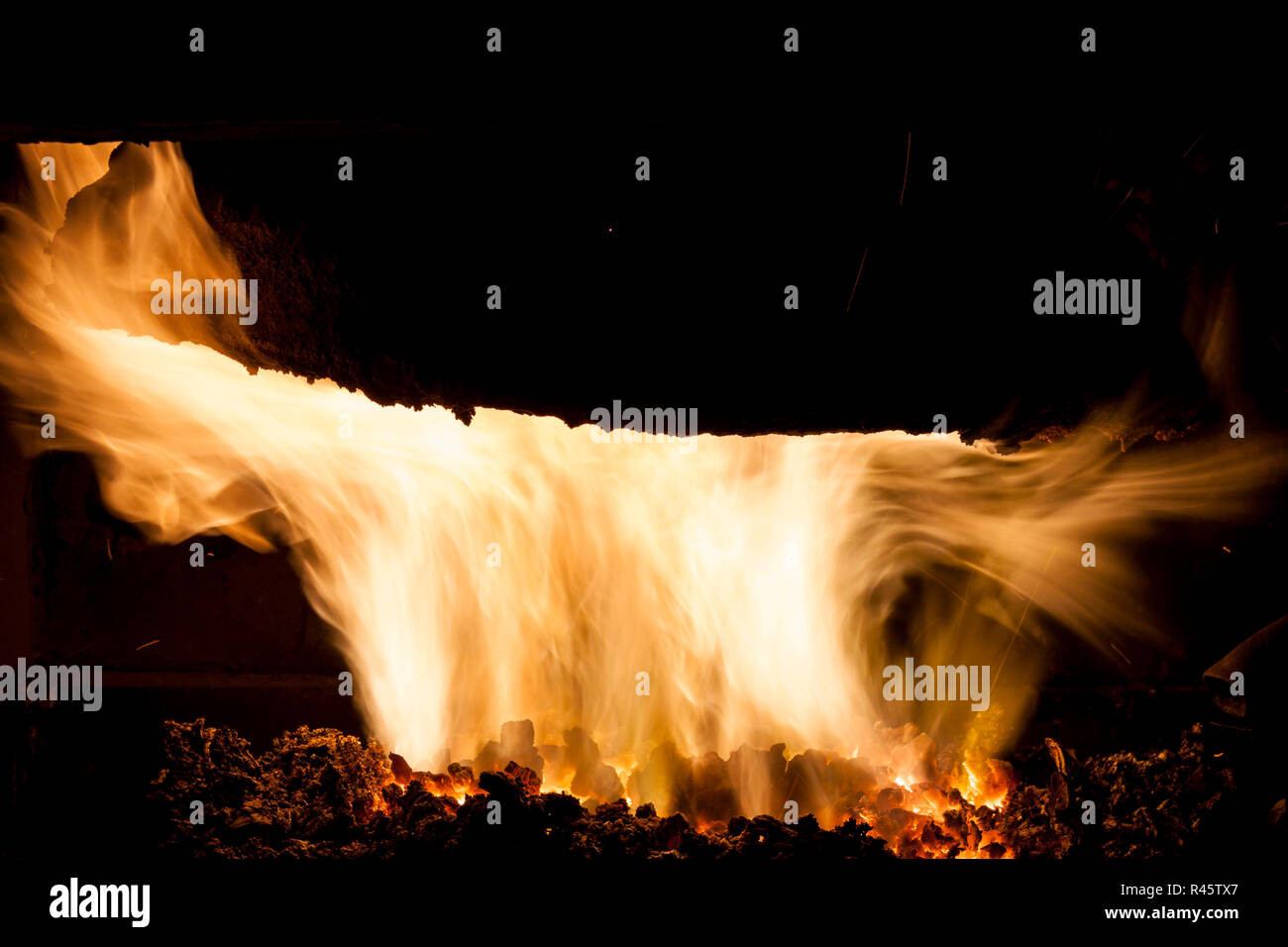 Industrial coal furnace Stock Photo - Alamy