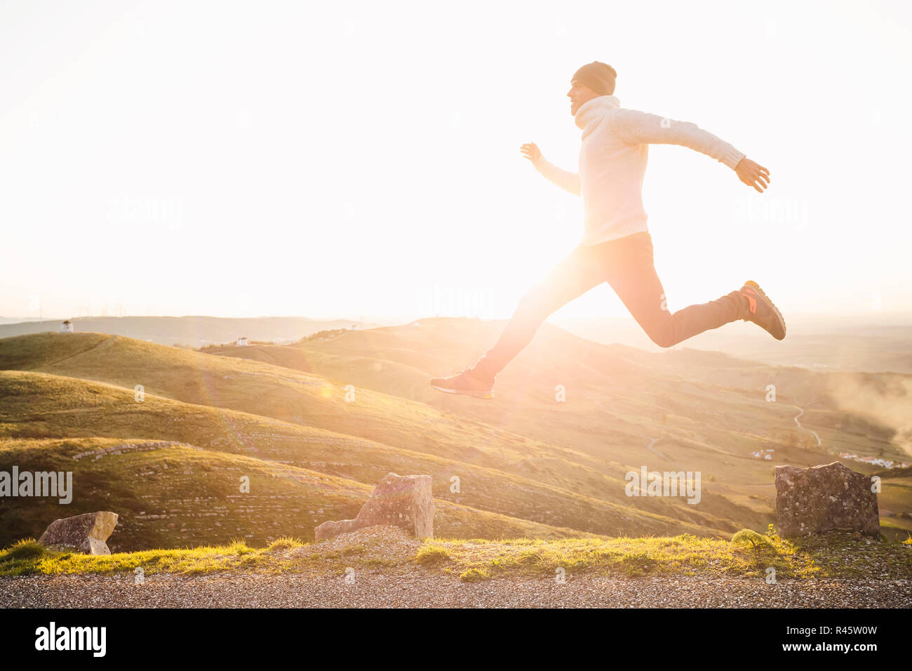 Man skipping rock hi-res stock photography and images - Alamy