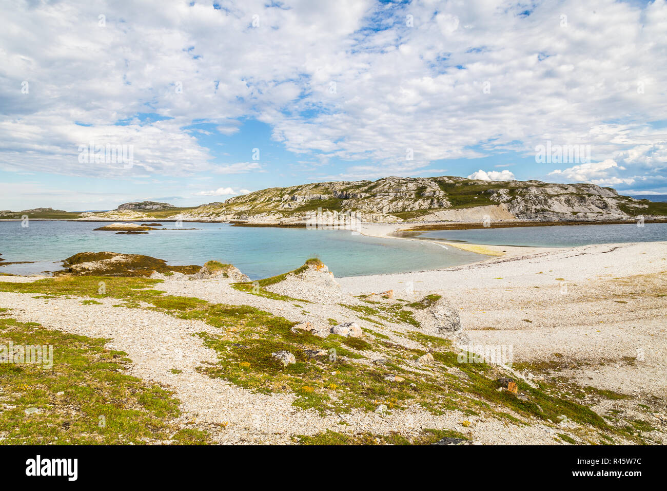 Trollholmsundet on the north-east cost of Finnmark Norway. Pilars and ...