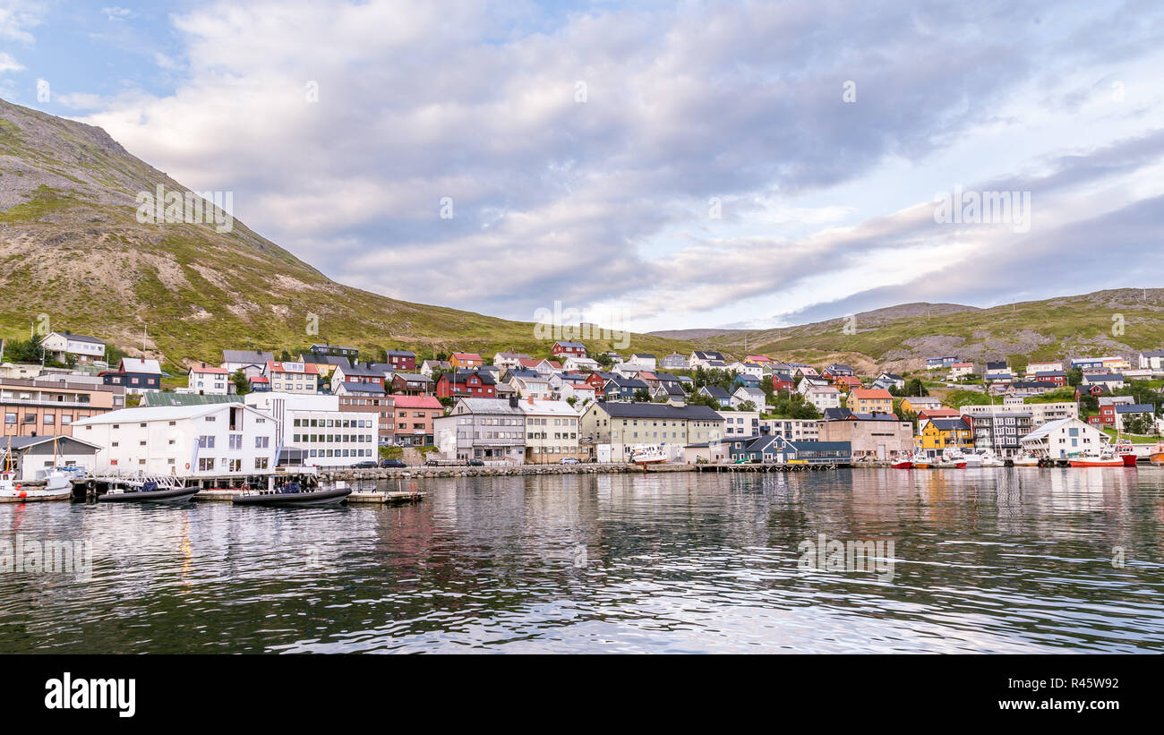 Port of Honningsvag in Finnmark Norway: base for the cruiseships and ...
