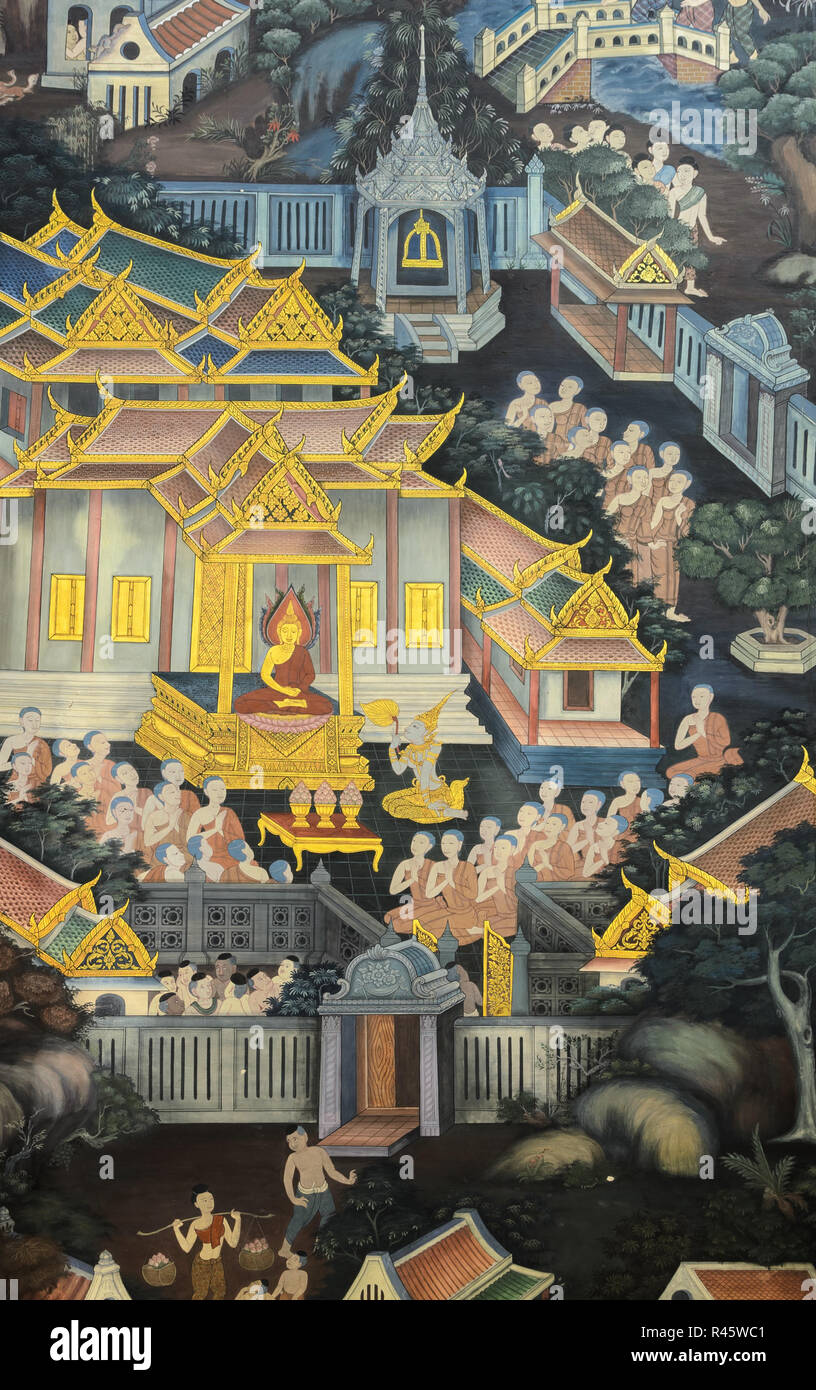 Mural mythology buddhist religion wall hi-res stock photography and ...