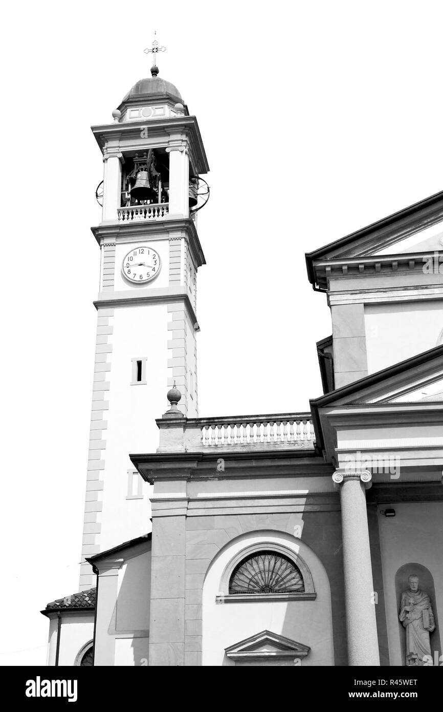 Square clock tower church Black and White Stock Photos & Images - Alamy