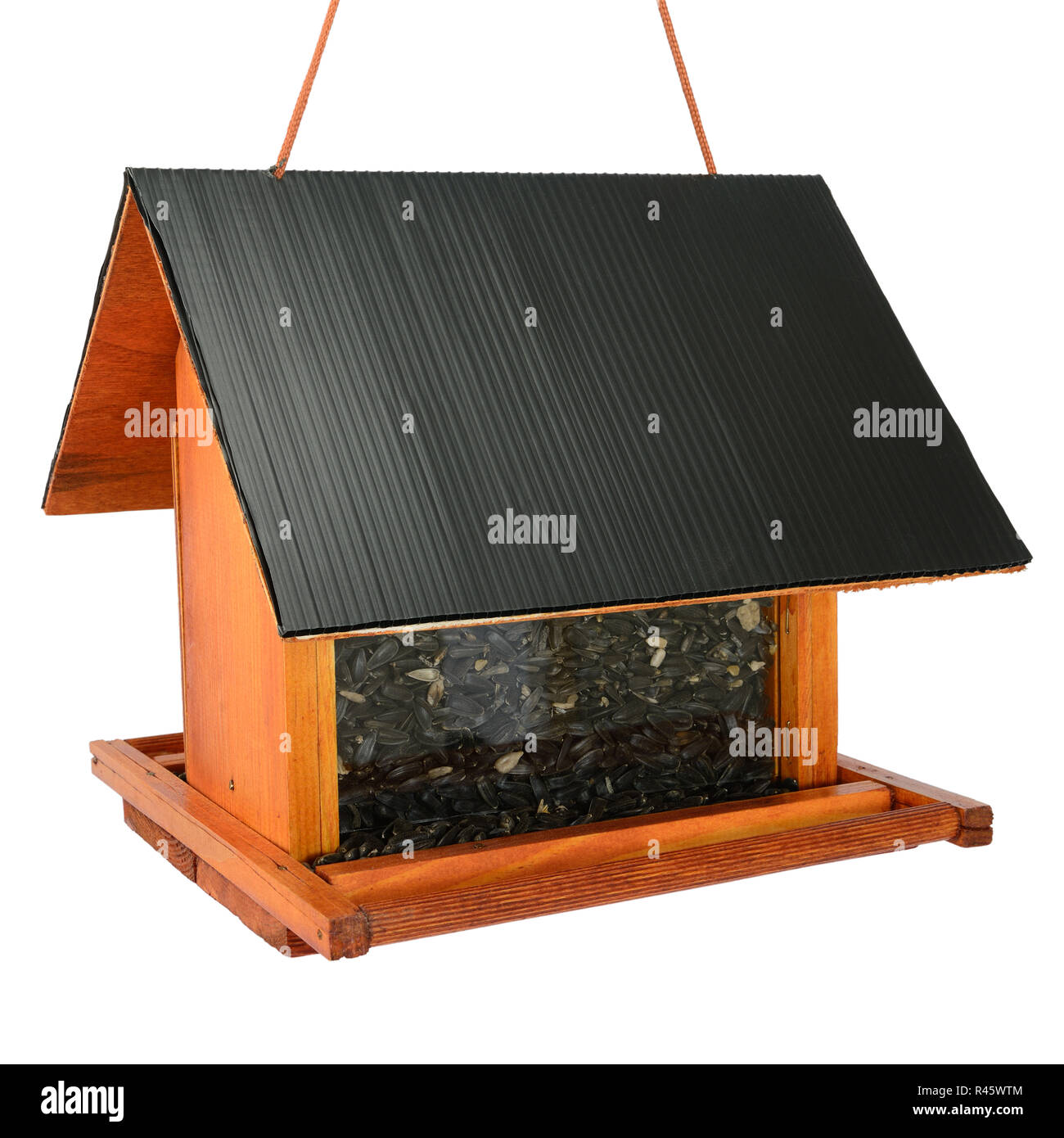 Wooden Bird Feeder Stock Photo - Alamy