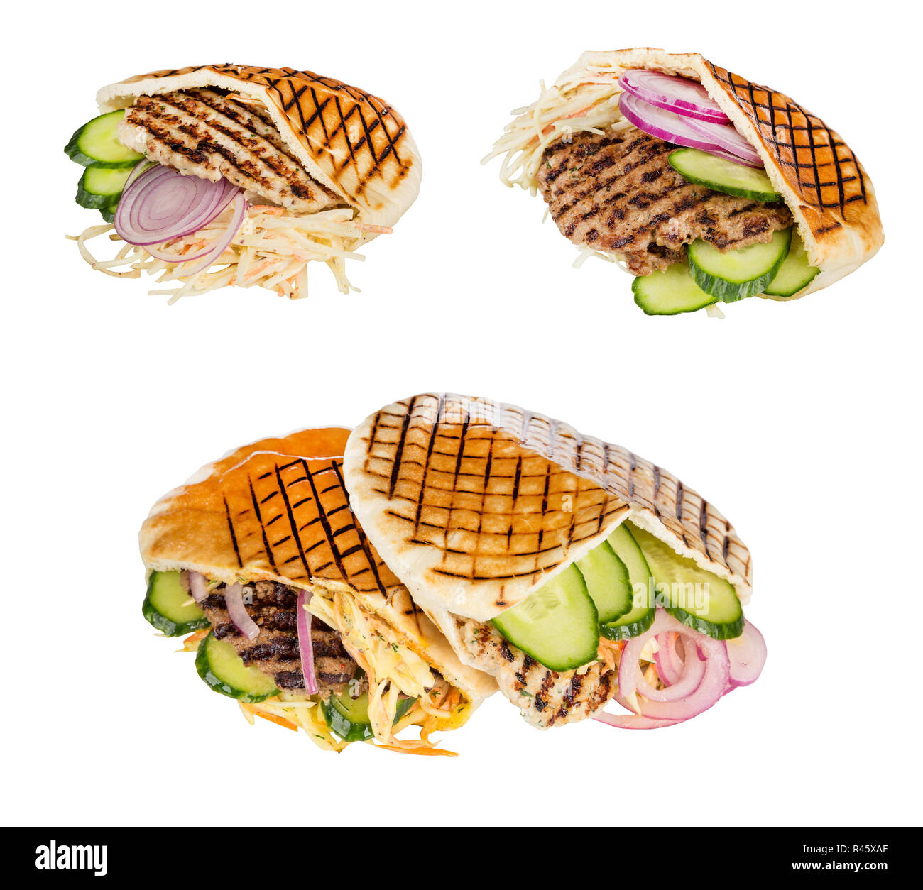 Chicken shawarma pita pocket hi-res stock photography and images - Alamy