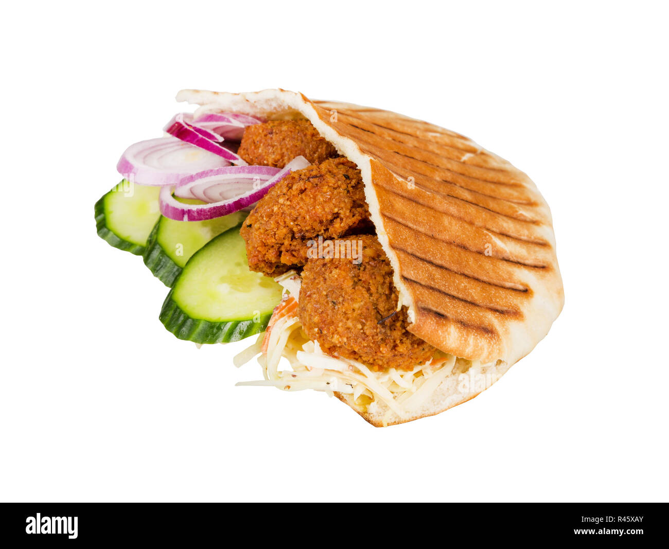 fast food meat with vegetables in pita Stock Photo - Alamy