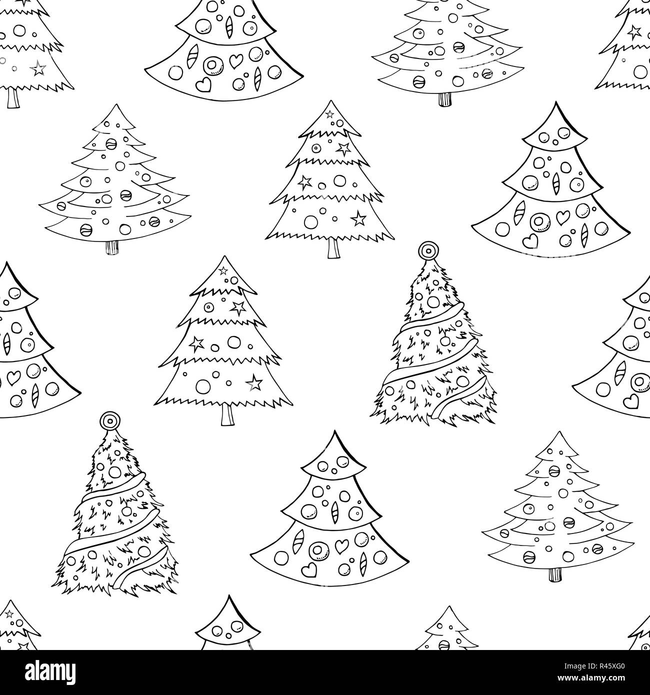 Doodle christmas cards Black and White Stock Photos & Images - Alamy