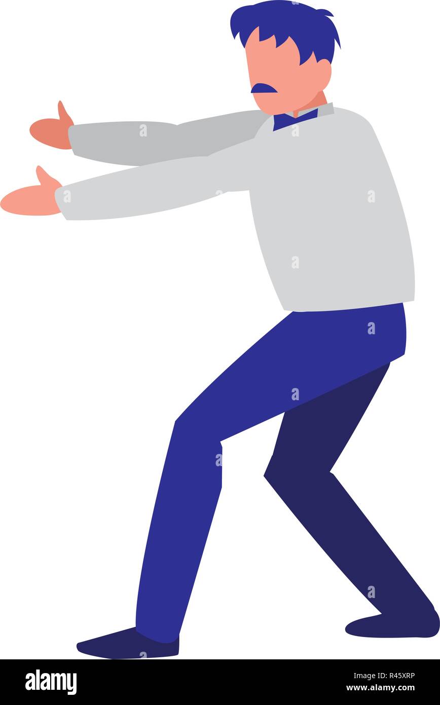 avatar boxing referee icon over white background, colorful design ...