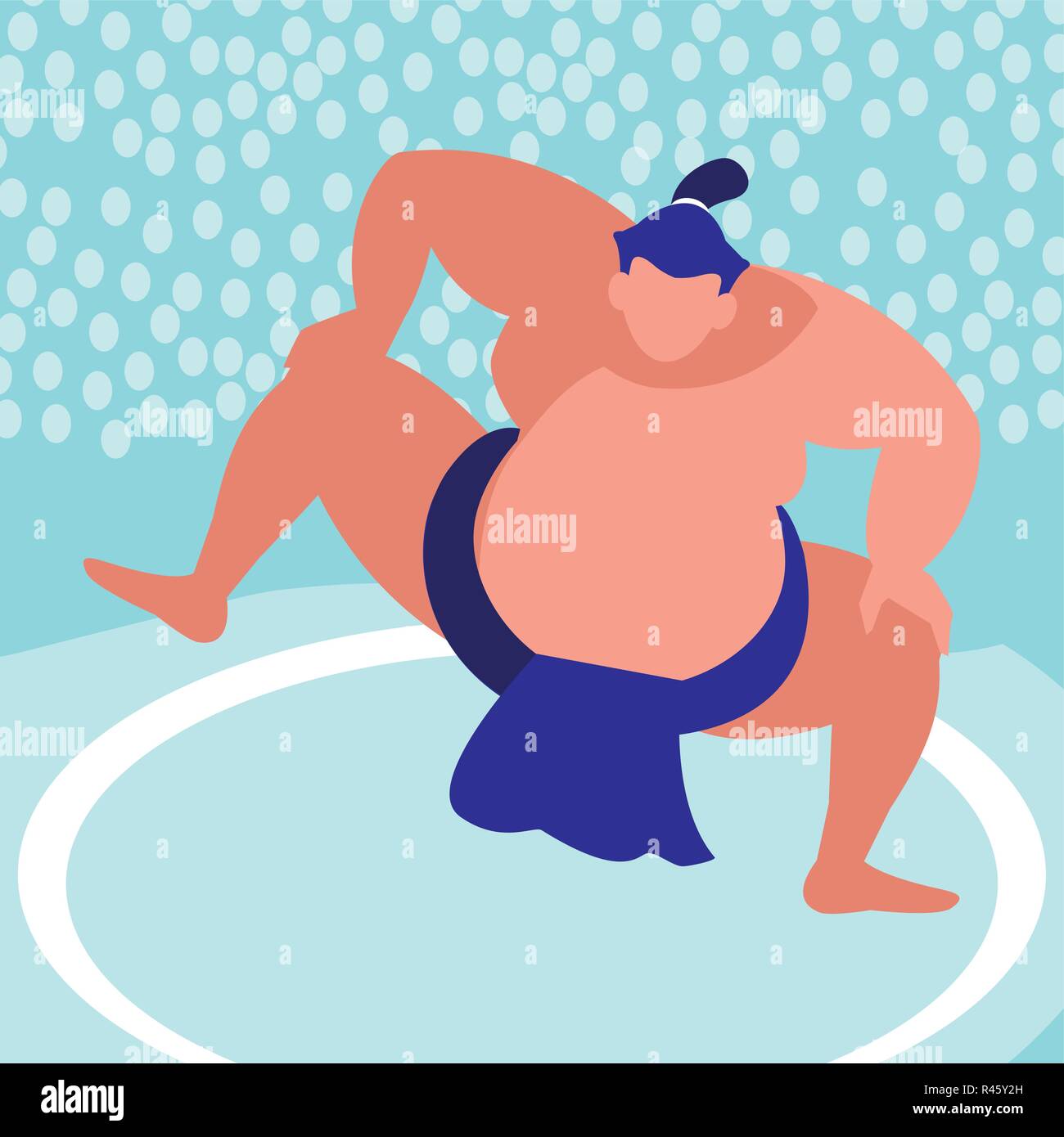 sumo wrestler icon over blue background, vector illustration Stock ...