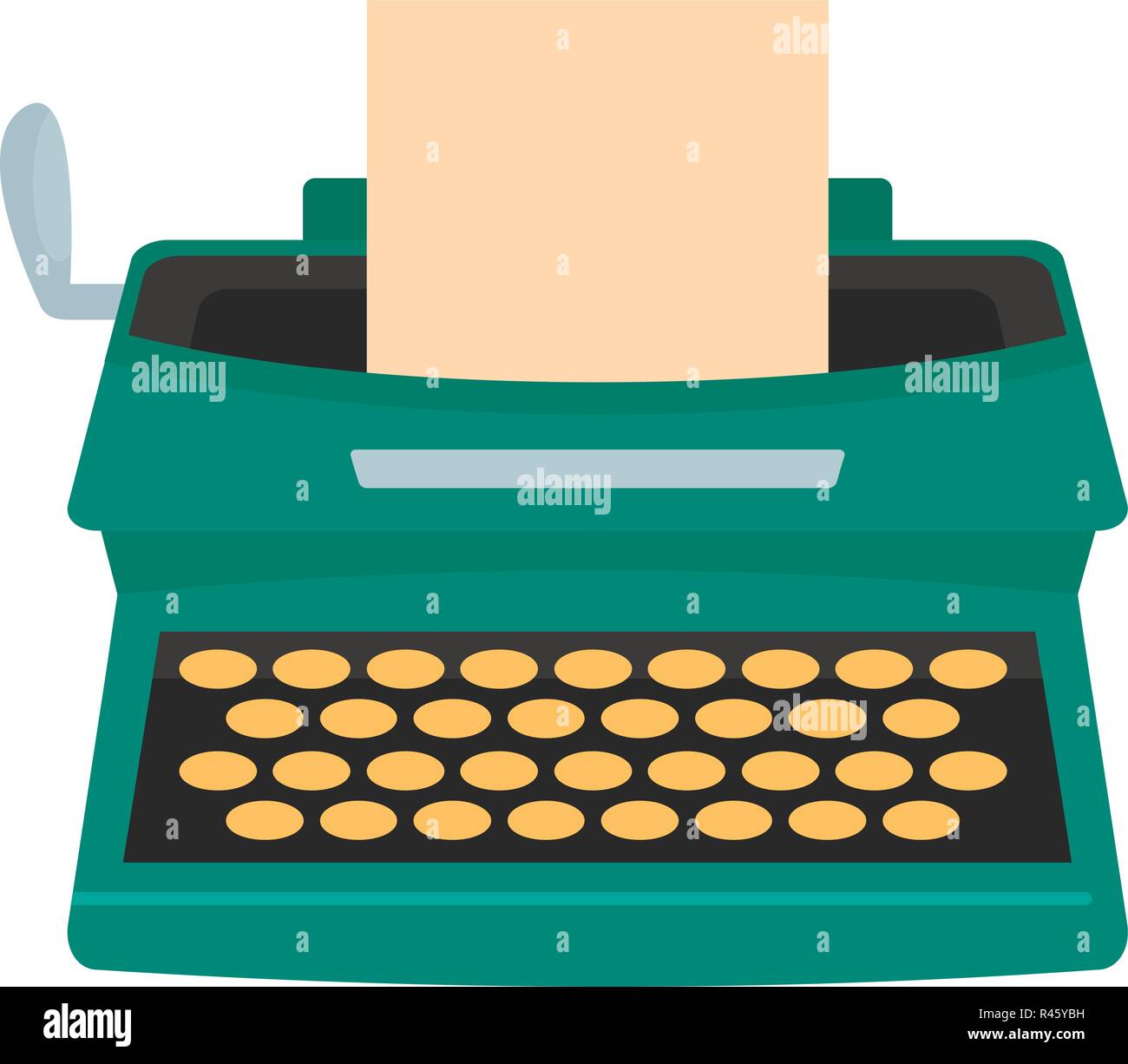 Old typewriter icon. Flat illustration of old typewriter vector icon ...