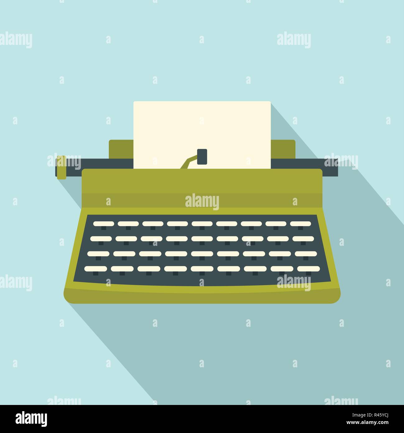 Retro typewriter icon. Flat illustration of retro typewriter vector ...