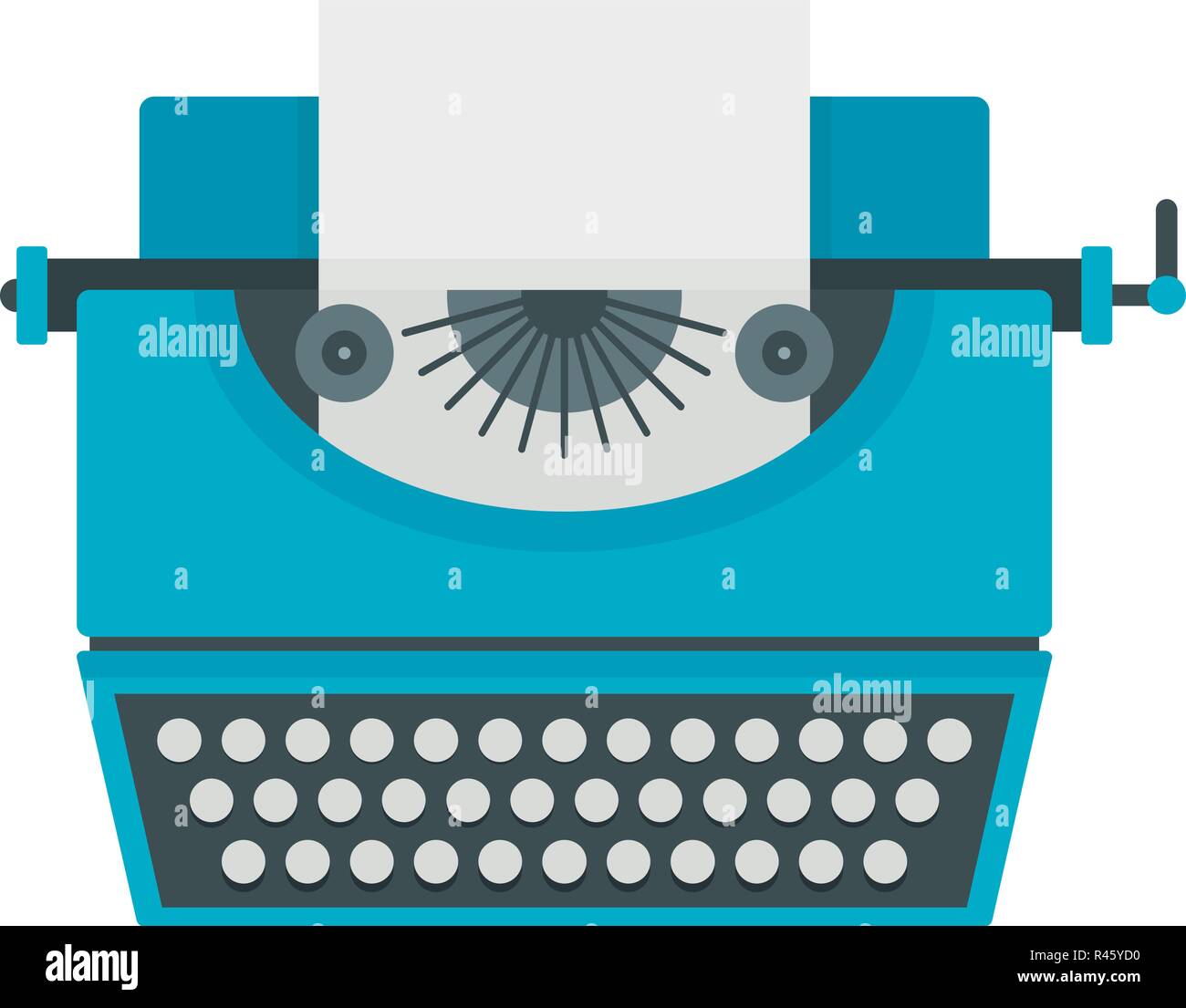 Vintage typewriter icon. Flat illustration of vintage typewriter vector ...