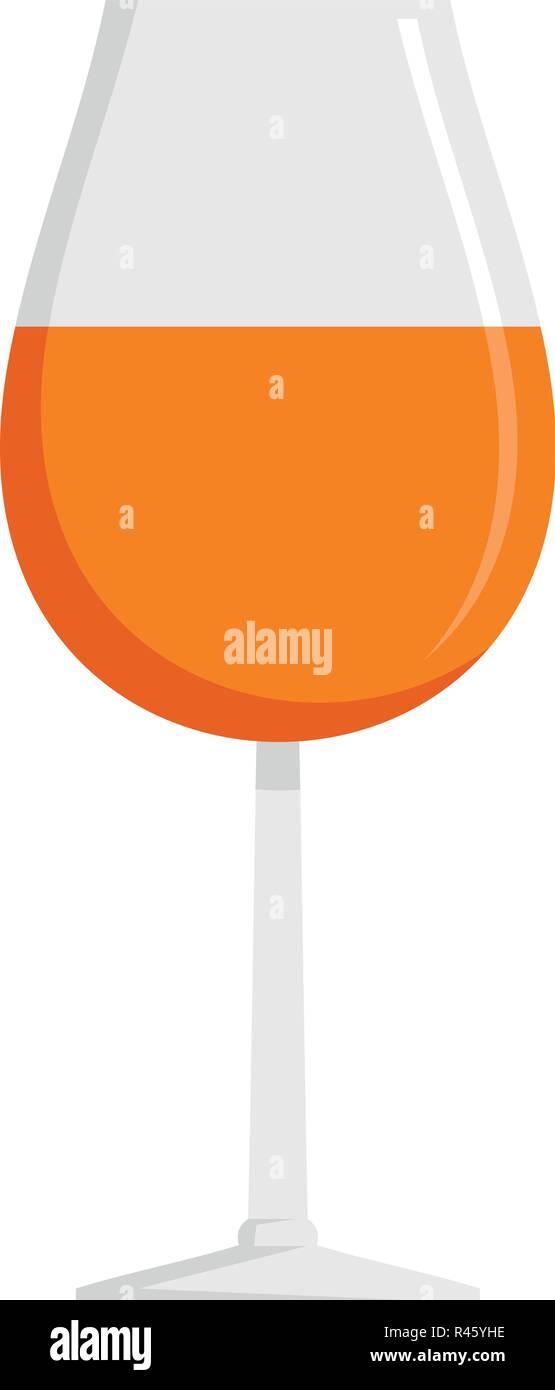 Glass of cognac icon. Flat illustration of glass of cognac vector icon ...