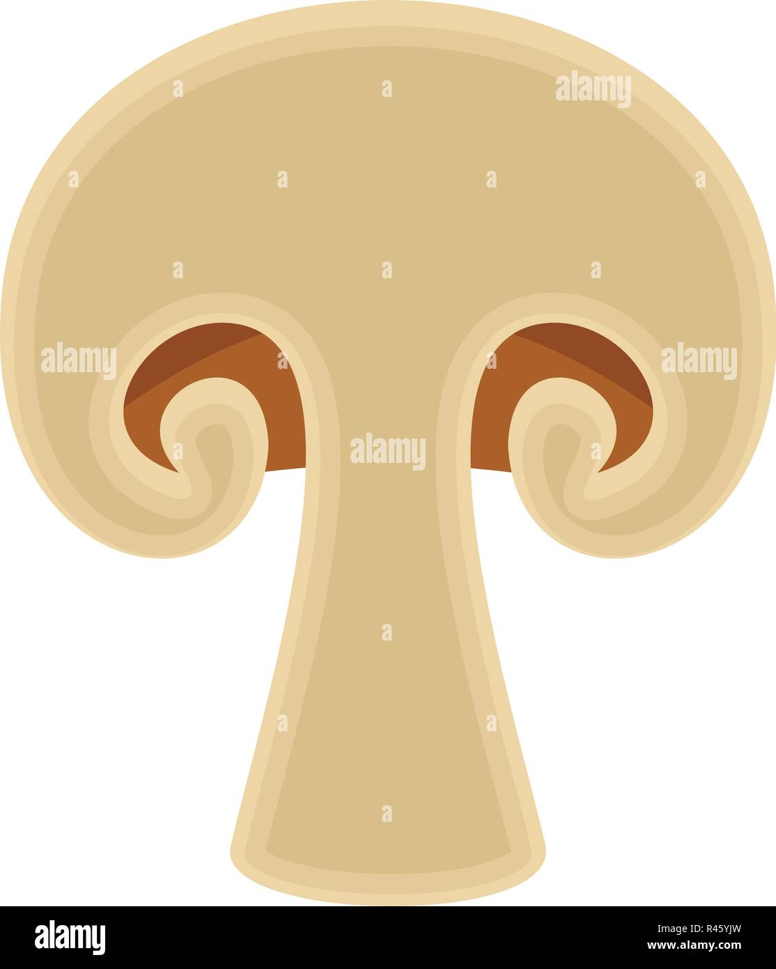 Half of mushroom icon. Flat illustration of half of mushroom vector ...