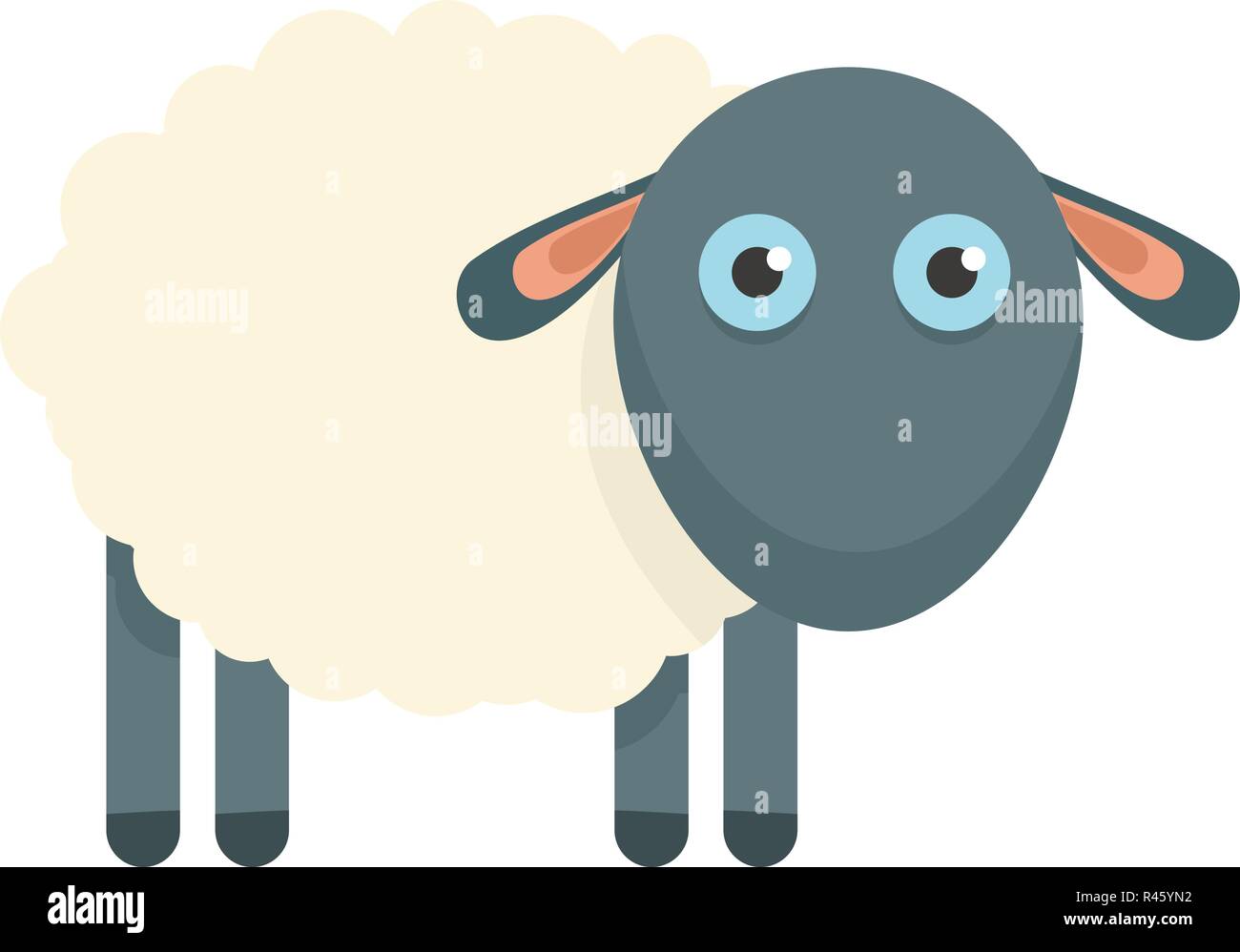Cute sheep icon. Flat illustration of cute sheep vector icon for web ...
