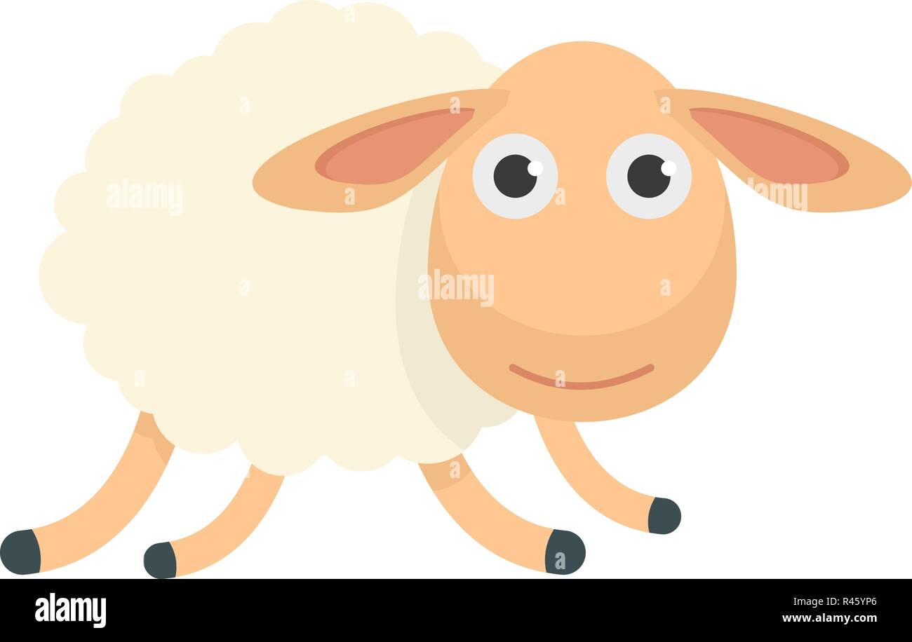 Running sheep icon. Flat illustration of running sheep vector icon for ...